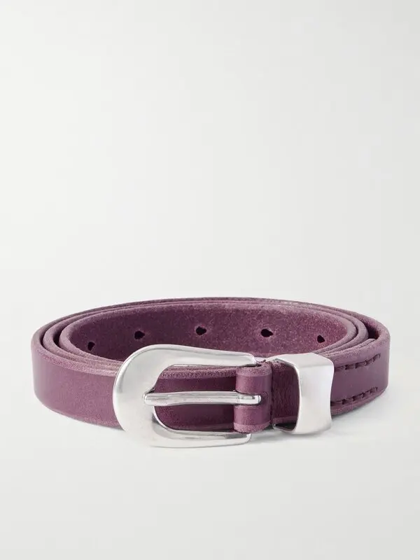 Our Legacy 2cm Leather Belt - Burgundy