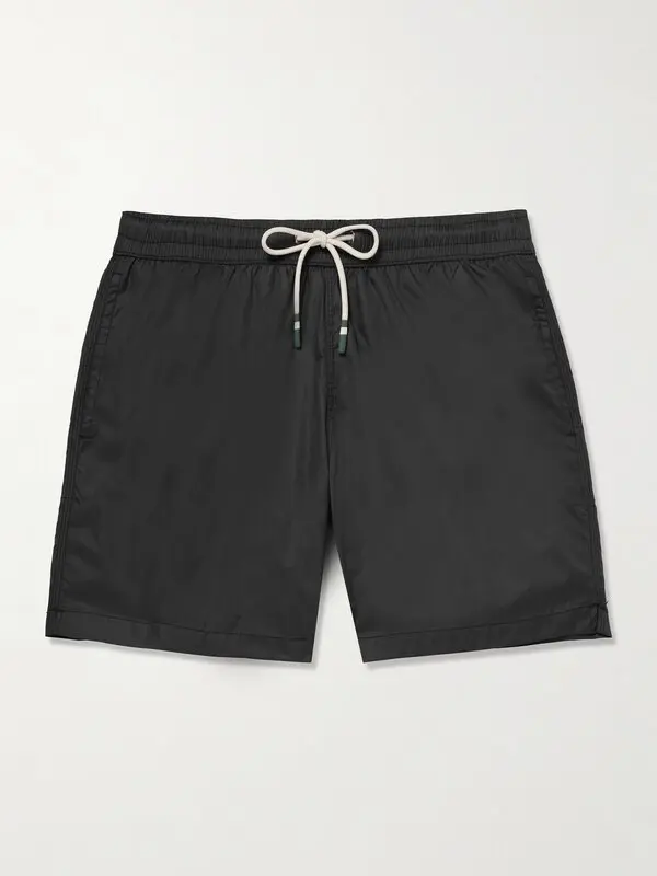 Hartford Slim-fit Mid-length Recycled Swim Shorts - Black