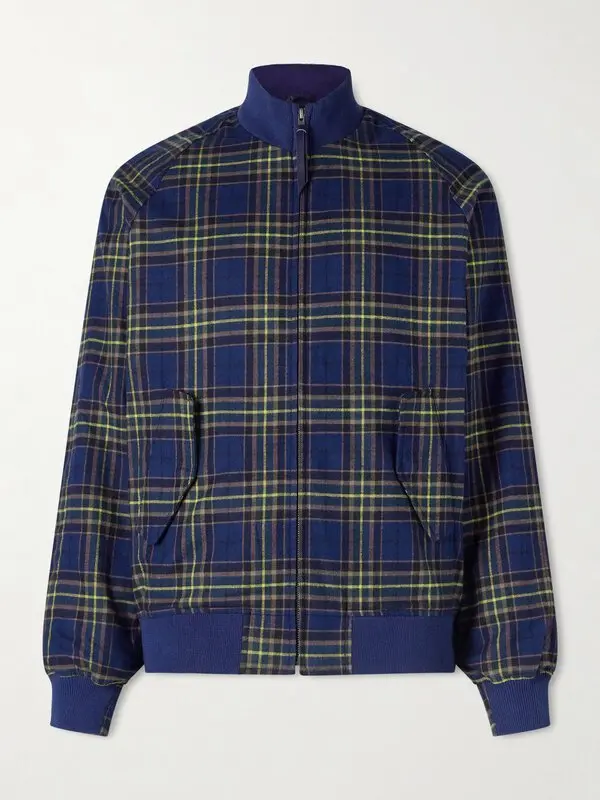 Golden Bear Raleigh Checked Cotton Bomber Jacket