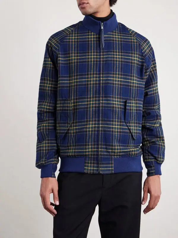 Golden Bear Raleigh Checked Cotton Bomber Jacket