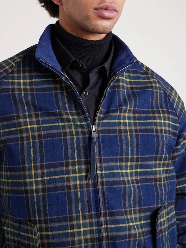 Golden Bear Raleigh Checked Cotton Bomber Jacket