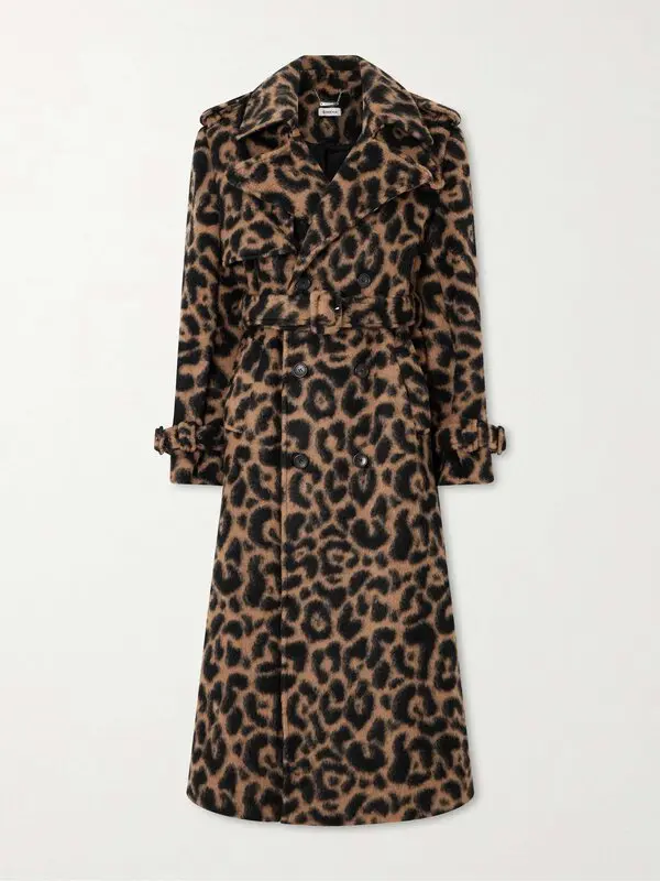 Simkhai Rumi Leopard-print Brushed-felt Coat