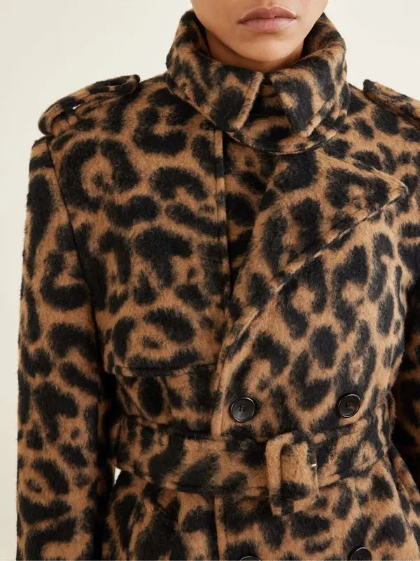 Simkhai Rumi Leopard-print Brushed-felt Coat