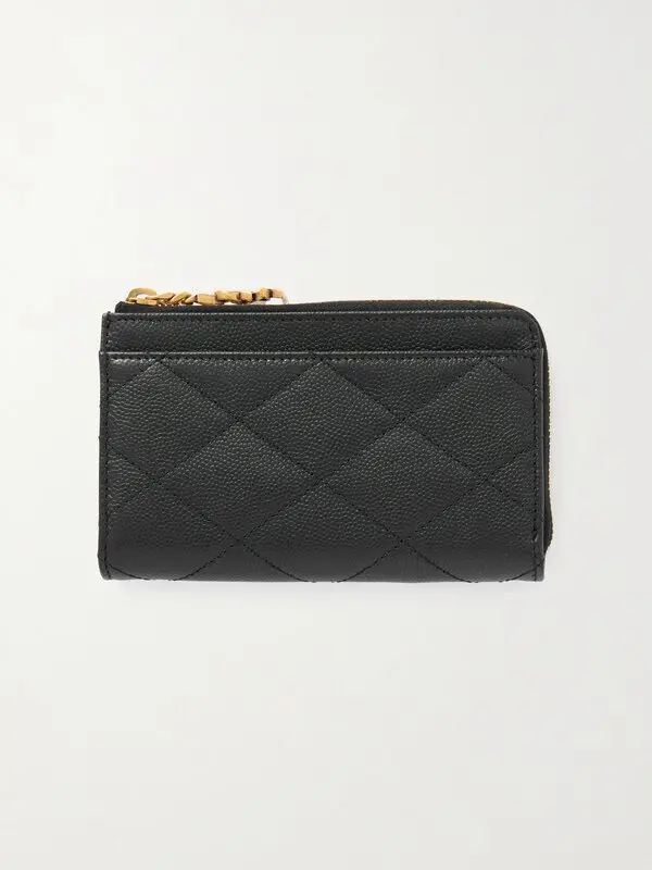 Saint Laurent Quilted Textured-leather Wallet - Black