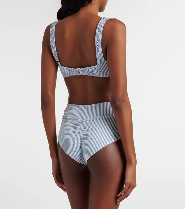 MONTCE Striped High-rise Bikini Bottom - Blue