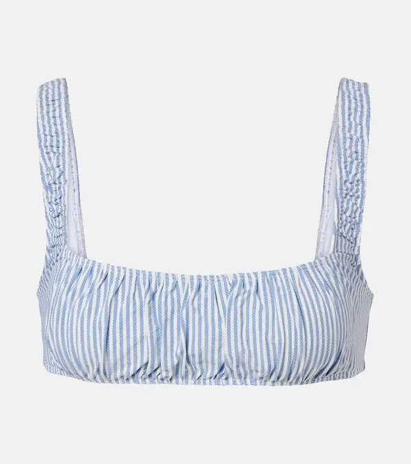 MONTCE Zoe Striped Bikini Top - Blue