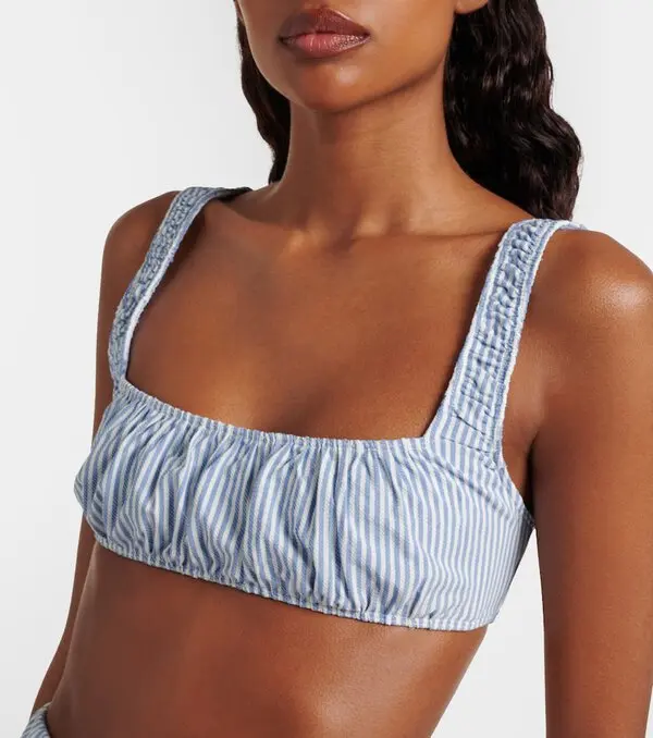 MONTCE Zoe Striped Bikini Top - Blue
