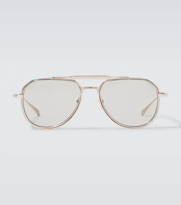 JACQUES MARIE MAGE Commander Aviator Sunglasses - Gold