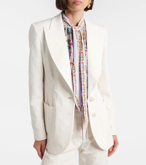Etro Embroidered Cotton-blend Blazer