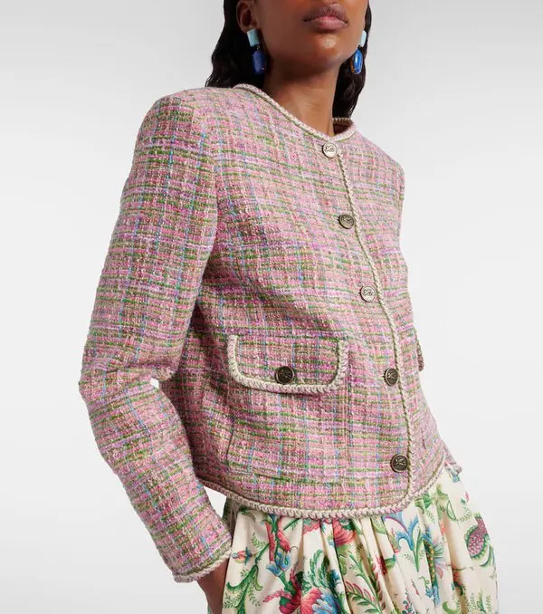 Etro Checked Cotton-blend Tweed Jacket - Multicoloured