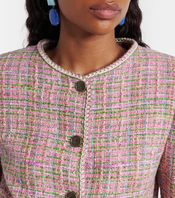 Etro Checked Cotton-blend Tweed Jacket - Multicoloured