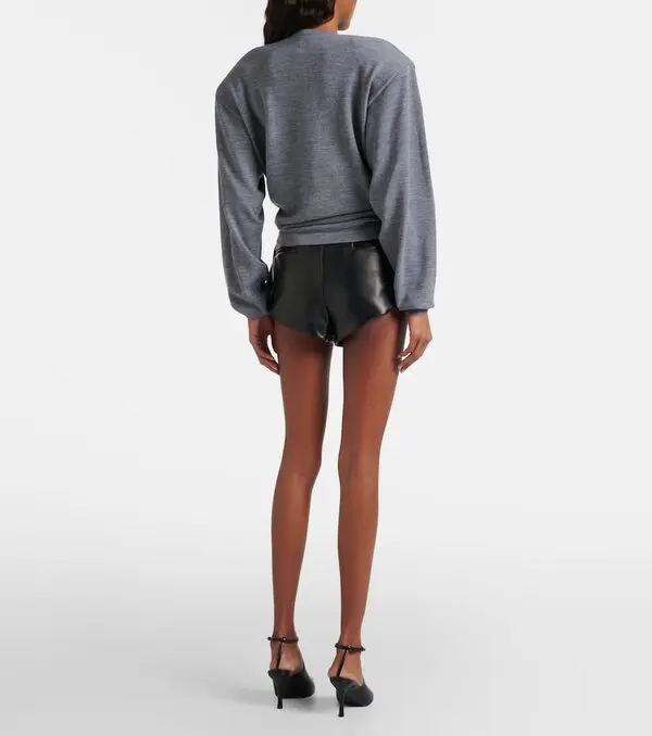 Magda Butrym Belted High-rise Leather Shorts