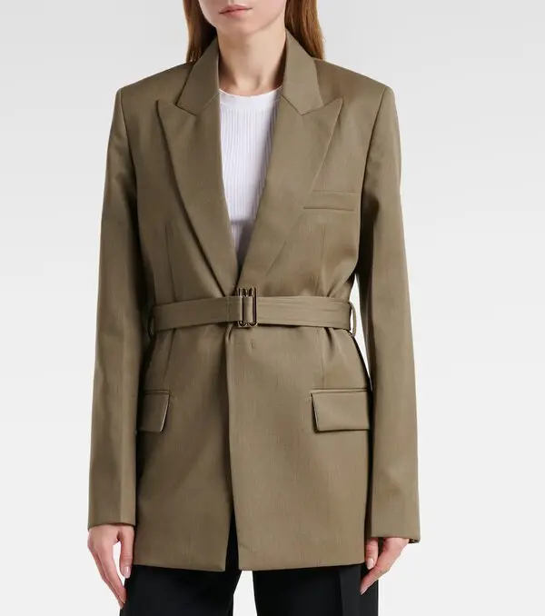 Victoria Beckham Belted Wool-blend Blazer