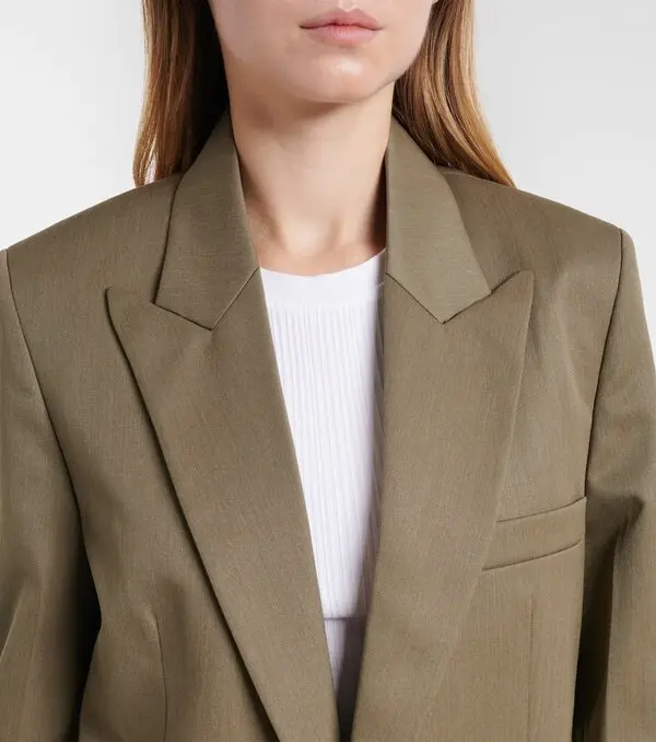 Victoria Beckham Belted Wool-blend Blazer