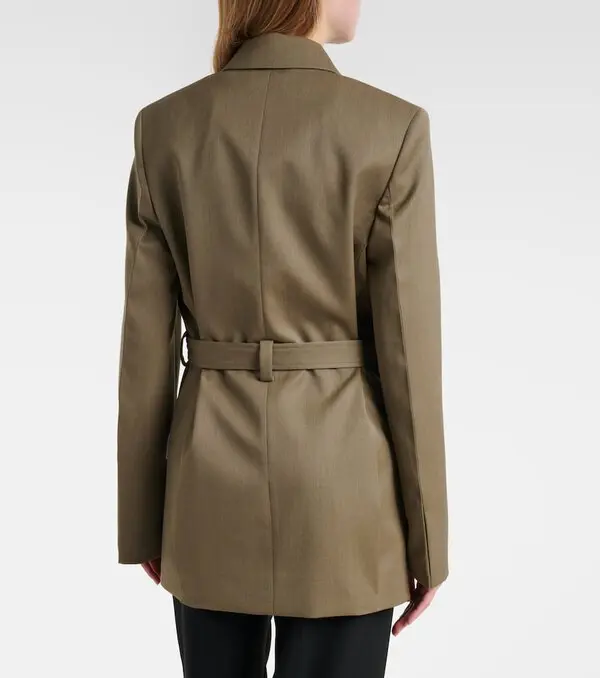 Victoria Beckham Belted Wool-blend Blazer