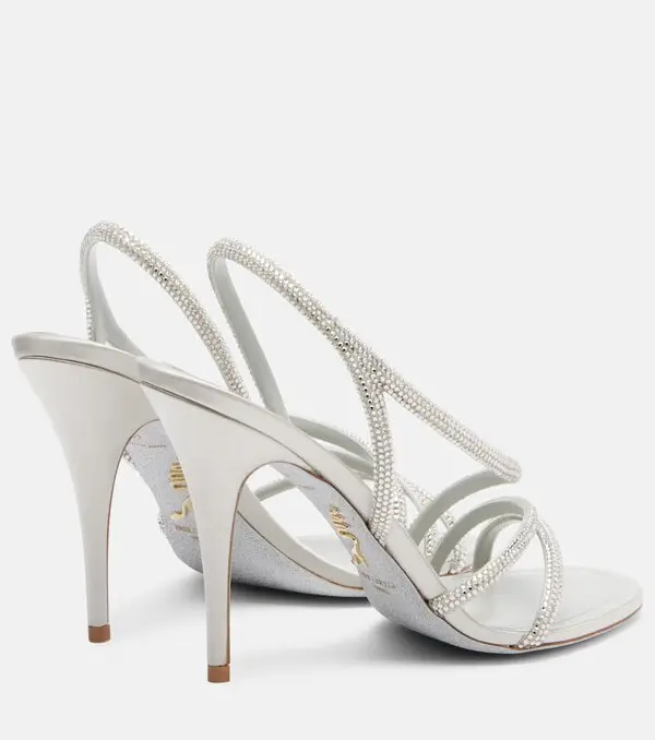 Rene Caovilla Crystal-embellished Satin Sandals