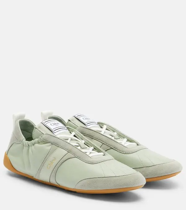Chloé Kick Leather-trimmed Sneakers