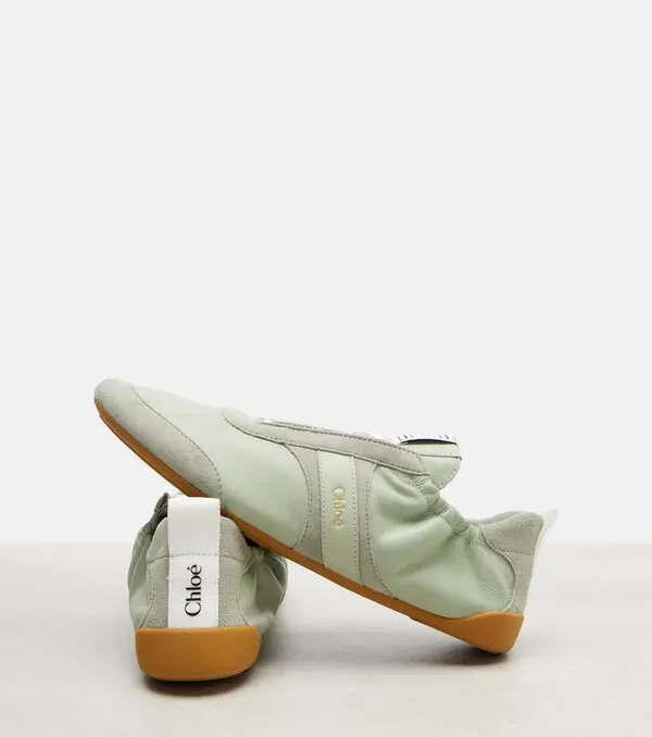 Chloé Kick Leather-trimmed Sneakers