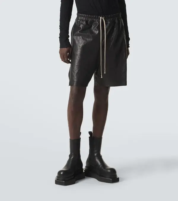 Rick Owens Leather Bermuda Shorts
