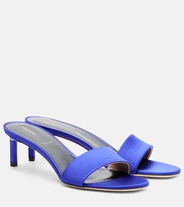 TOM FORD T Icon 55 Satin Mules - Purple