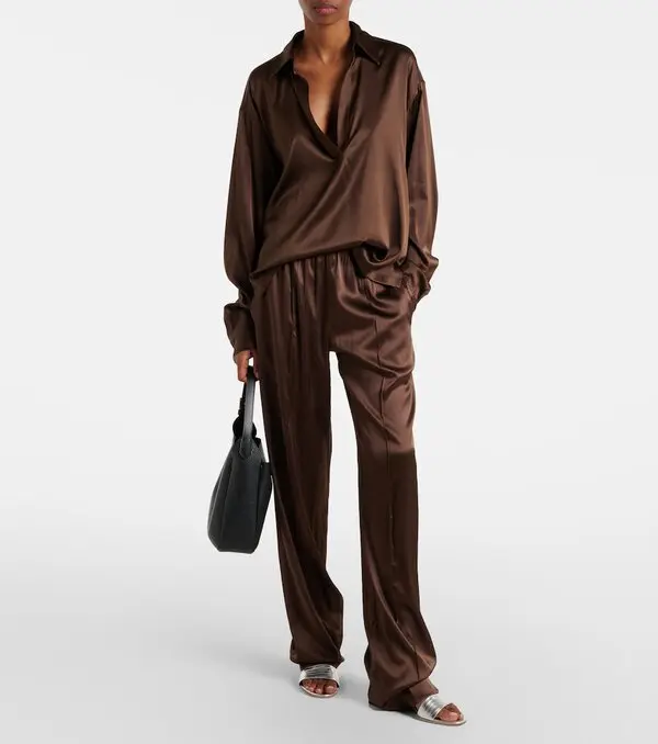 TOM FORD 55 Metallic Leather Mules - Silver