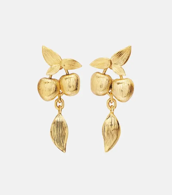 Saint Laurent Cherry Drop Earrings - Gold