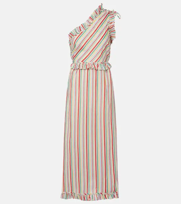 Rixo Arabelle Striped Cotton Midi Dress - Multicoloured