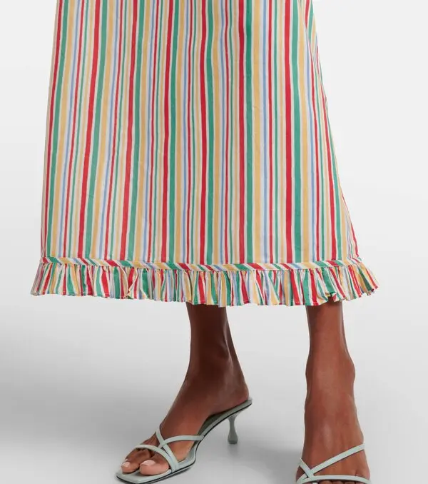 Rixo Arabelle Striped Cotton Midi Dress - Multicoloured