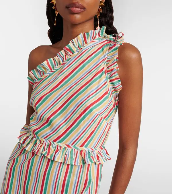 Rixo Arabelle Striped Cotton Midi Dress - Multicoloured