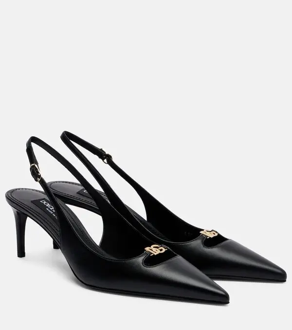 Dolce & Gabbana Lollo Dg 60 Leather Slingback Pumps