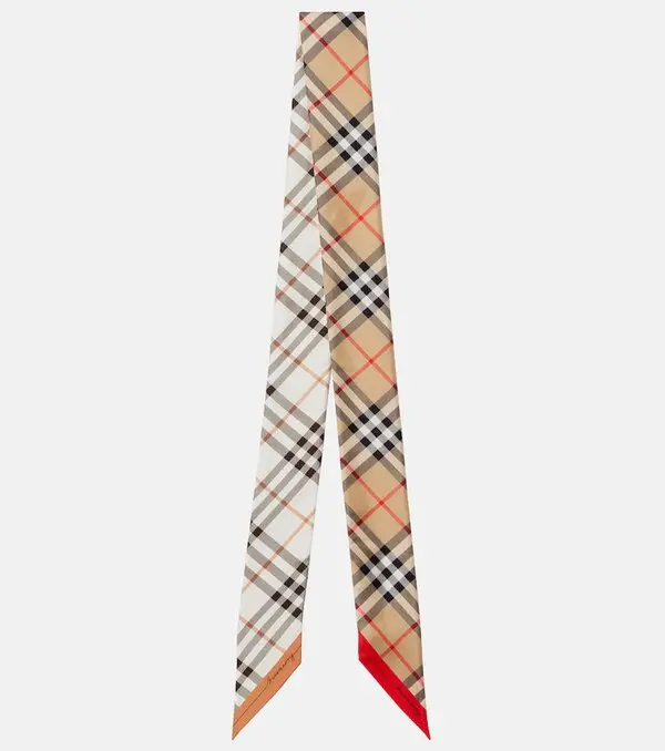 Burberry Check Silk Scarf - Beige
