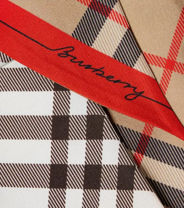 Burberry Check Silk Scarf - Beige