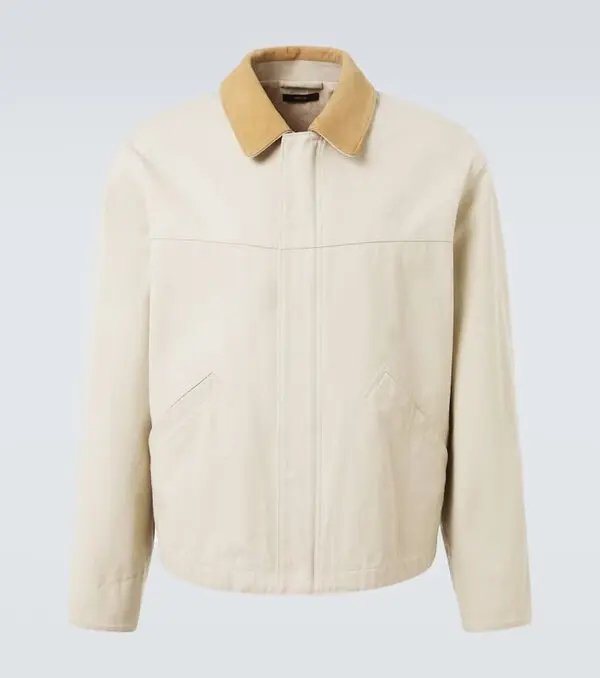 TOM FORD Suede-trimmed Cotton Canvas Jacket