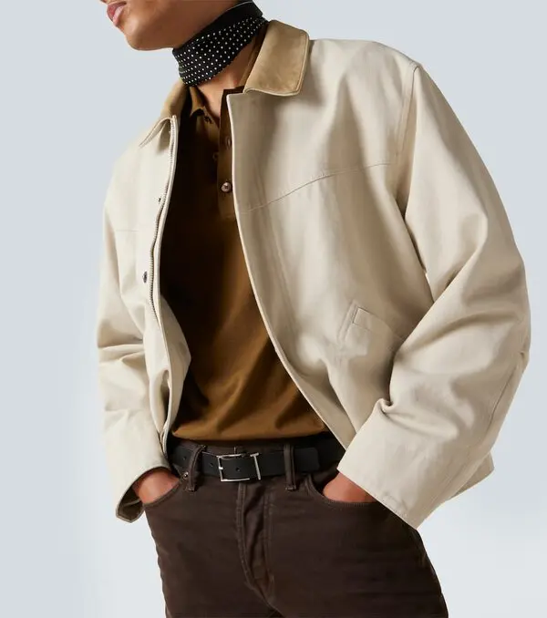 TOM FORD Suede-trimmed Cotton Canvas Jacket