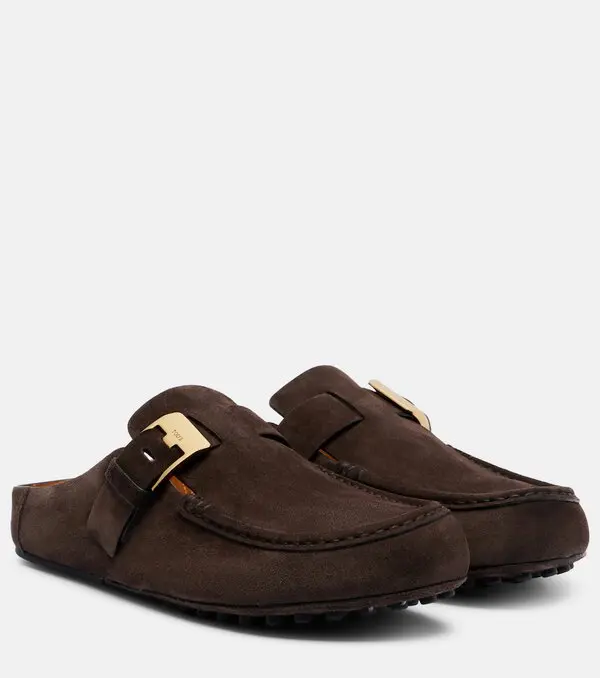 TOD'S Suede Horsebit Loafers - Brown