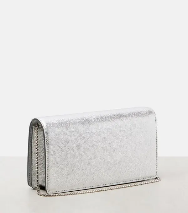 Valentino Garavani Vlogo Mini Metallic Leather Clutch
