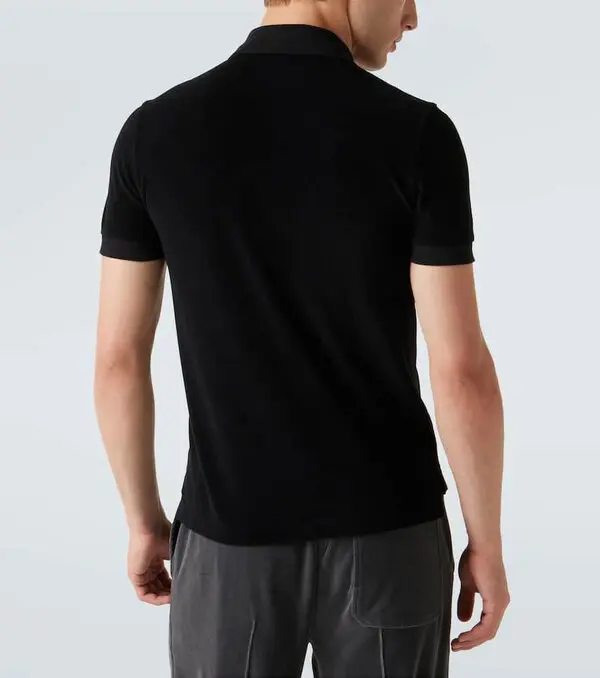 TOM FORD Cotton-blend Terry Polo Shirt - Black