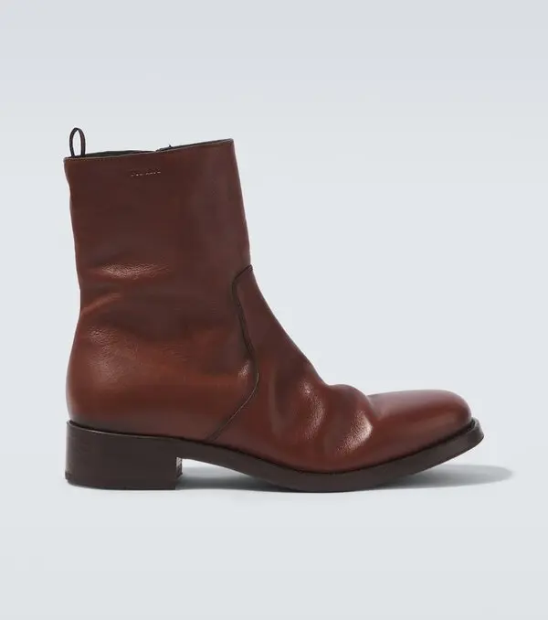 Prada Leather Ankle Boots