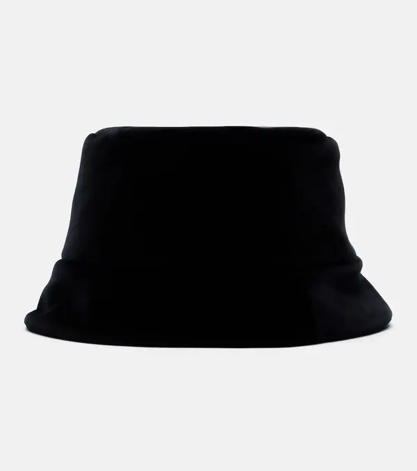 Prada Cotton Velvet Bucket Hat - Black