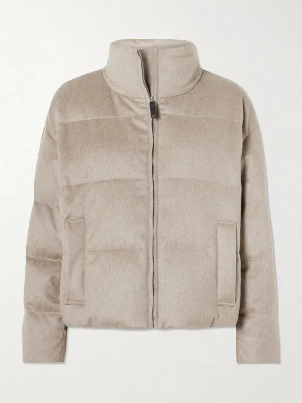 Max Mara Quilted Brushed-cashmere Down Jacket - Neutrals