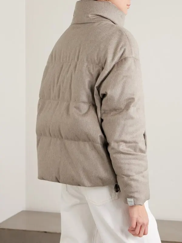 Max Mara Quilted Brushed-cashmere Down Jacket - Neutrals