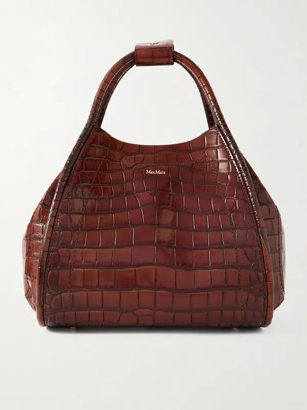 Max Mara Marine Croc-effect Leather Tote