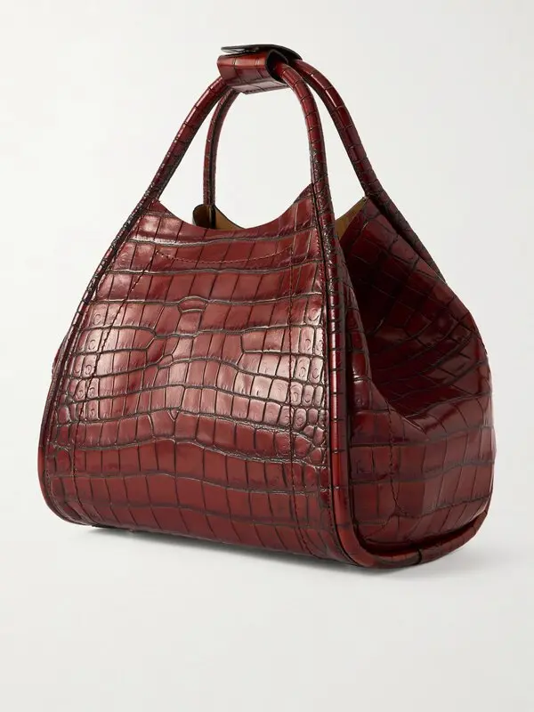 Max Mara Marine Croc-effect Leather Tote