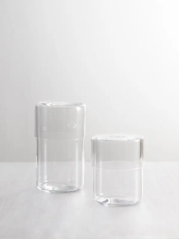 LOBMEYR Strnad Set Of Two Crystal Glass Boxes - Neutrals