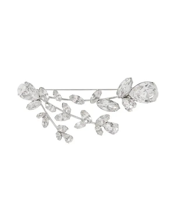 JENNIFER BEHR Apolline Crystal Brooch - Silver