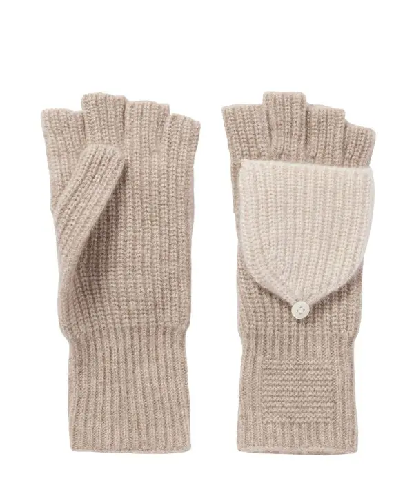 Guest In Residence Ribbed Cashmere Mitts Gloves - Brown