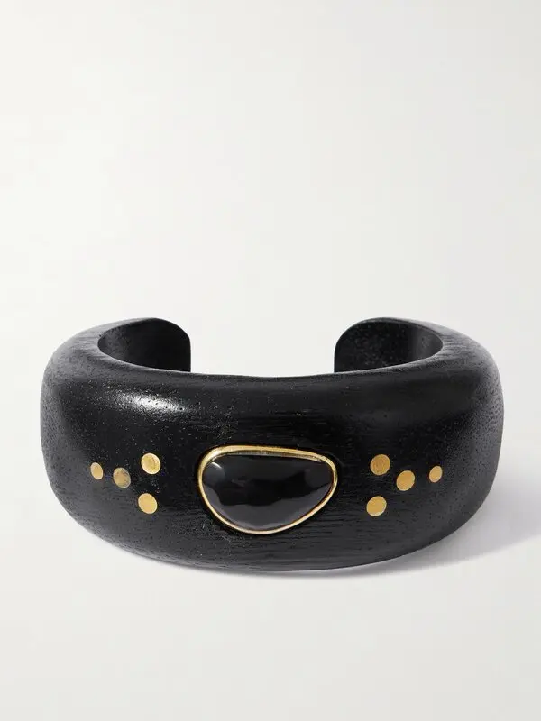 Isabel Marant Wood, Gold-tone, And Bone Cuff