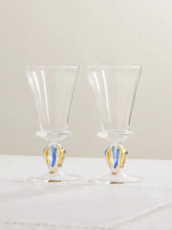 GOHAR WORLD Alexandria Set Of Two Wine Glasses - Multi