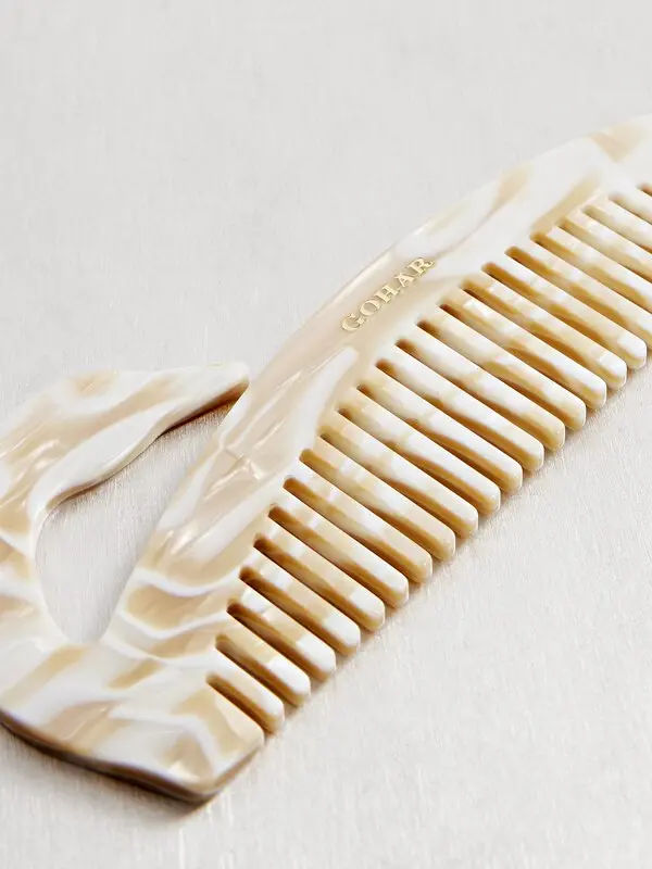 GOHAR WORLD Swan Marbled Acetate Hair Comb - Neutrals