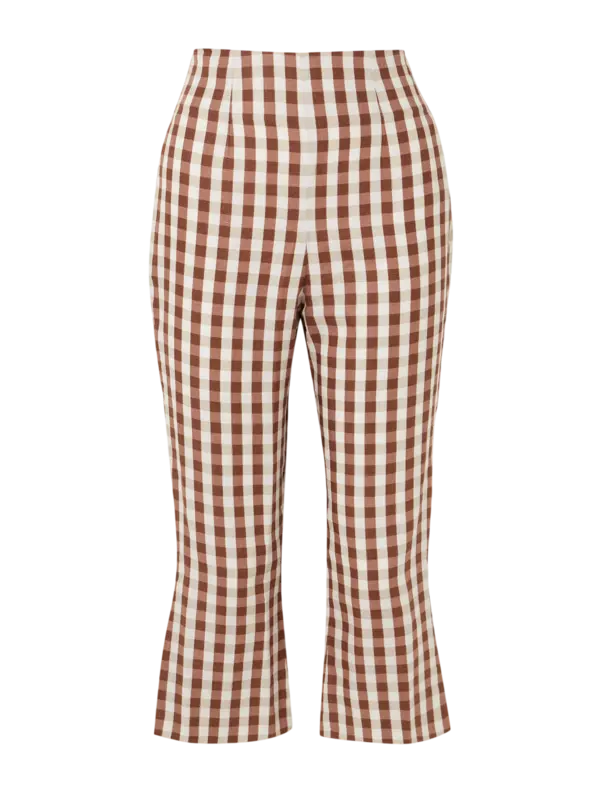 Faithfull The Brand Valeria Gingham Linen Capri Pants
